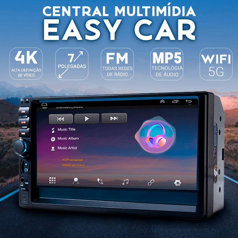 Central Multimídia Universal 7 Polegadas Wifi Gps Mp5 Bluetooth 2 Din